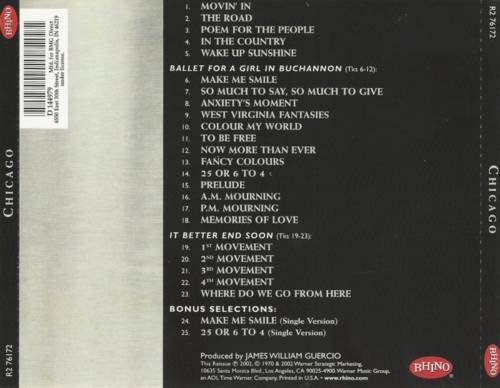 Chicago Chicago II : Back | CD Covers | Cover Century | Over 1.000.000 ...